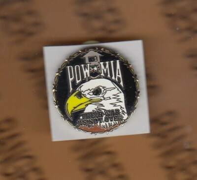 USA POW MIA Their War Is Not Over crest lapel hat pin 1" badge c/b | eBay