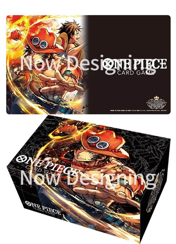 ONE PIECE Card Game Champion Ship 2022 Portgas D Ace Playmats Card Box ...