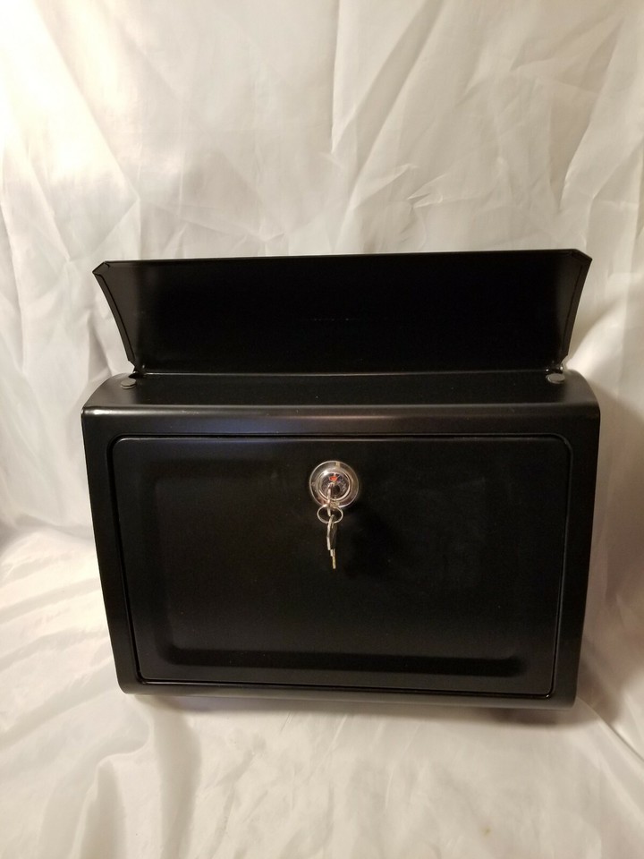 Locking Drop Box Lock Key Black 14x10.5 Architectural Mailbox Letter ...