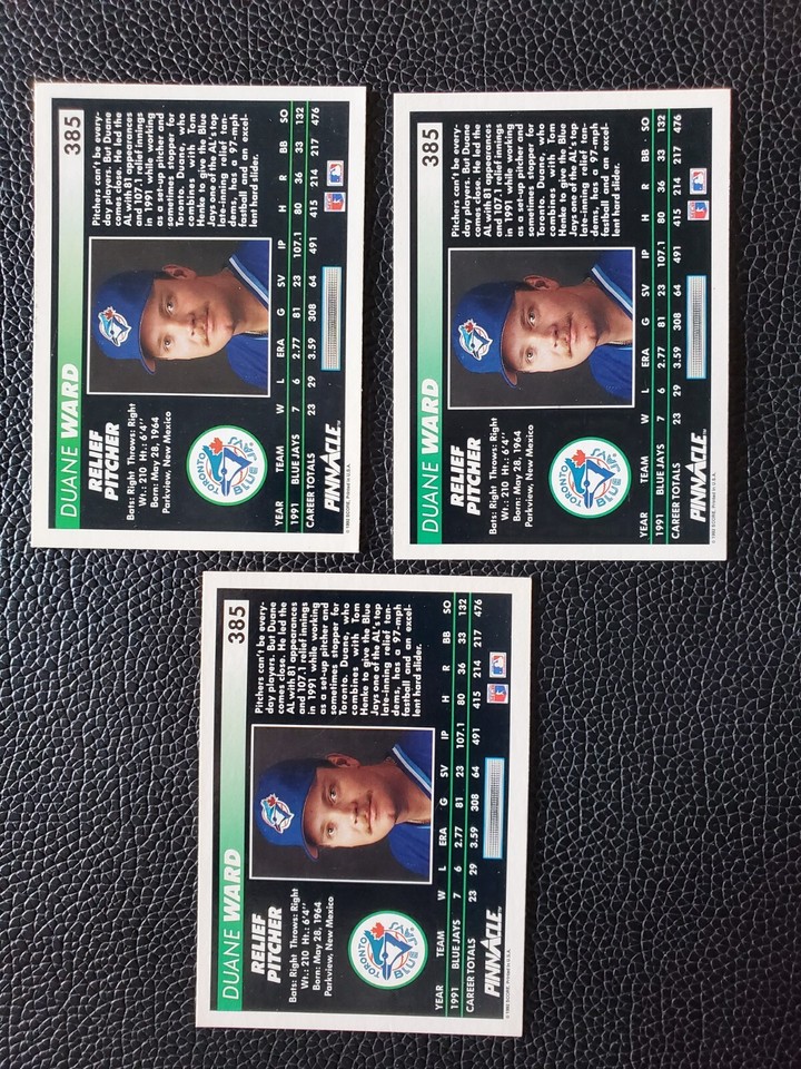 1992 Pinnacle #385 Duane Ward Toronto Blue Jays Signed Baseball Card | eBay