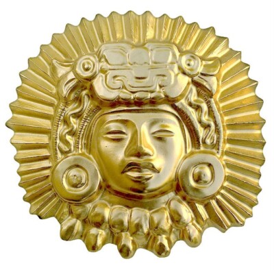 Ancient Aztec Inca Maya King sculpture plaque in Gold Finish | eBay