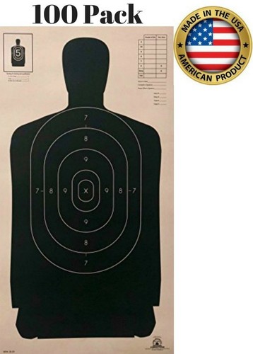 100 Paper Shooting Targets NRA B29 Silhouette Body Range Law Police ...