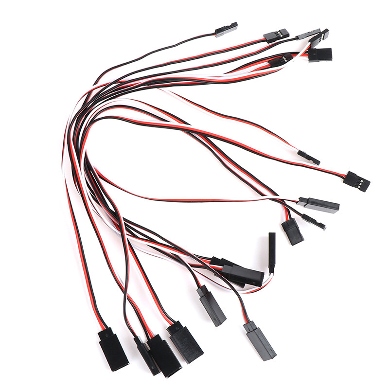 10Pcs 30cm Servo Extension Lead Wire Cable For RC Futaba JR Male to ...