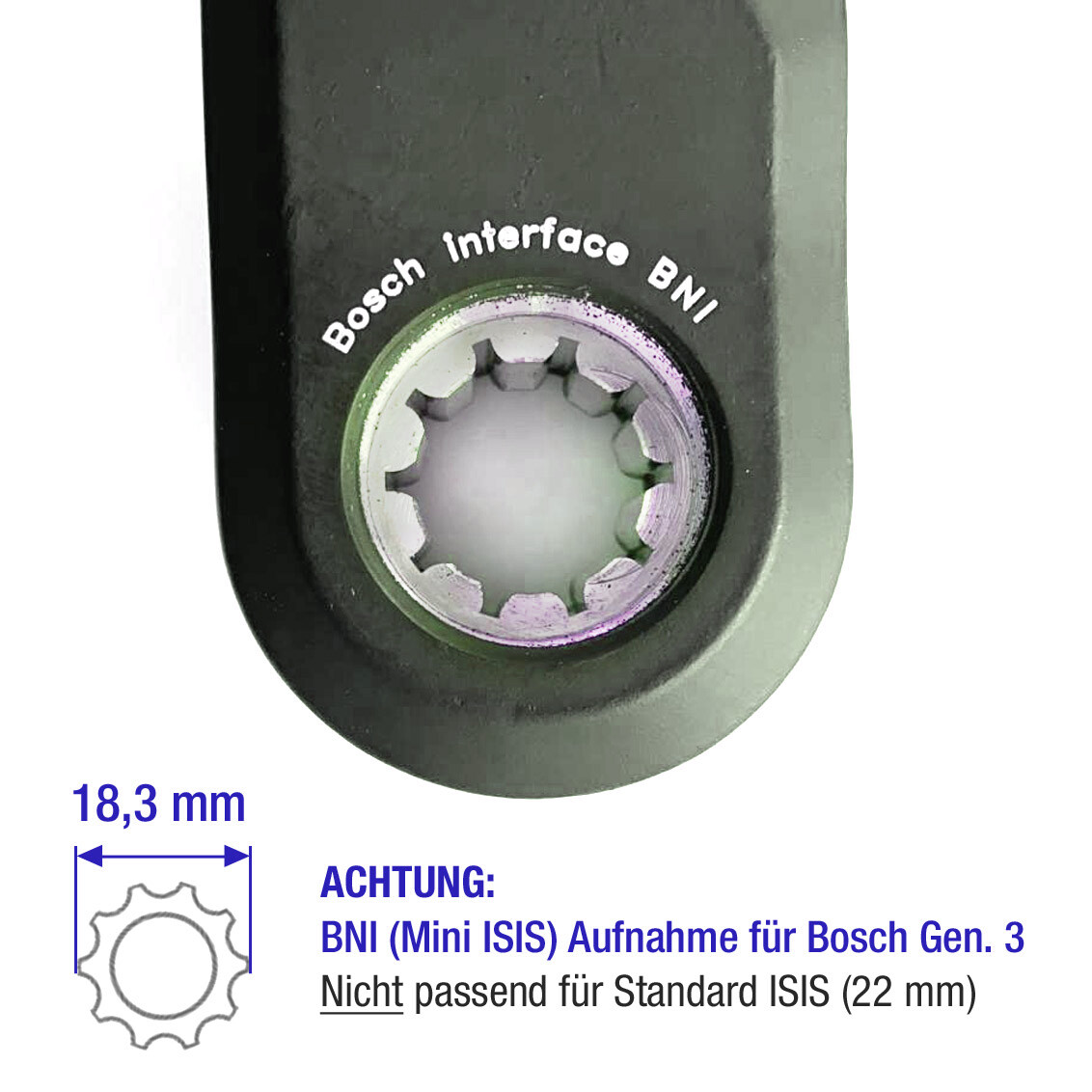 KTM E-Bike Kurbel für Bosch Gen. 3 links Ø 18,3 mm Fahrrad ACHTUNG mini ...