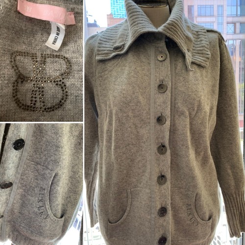 BASLER Grey Wool Cashmere Blend Long Sleeve Buttons Cardigan Size Large ...
