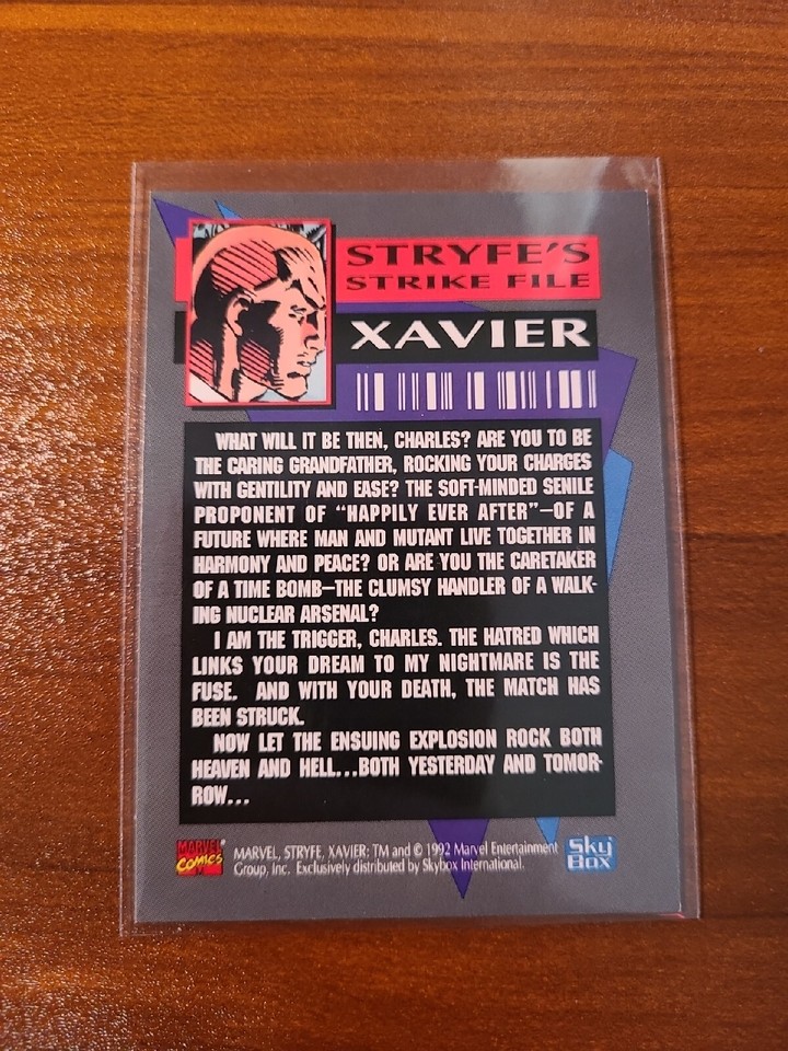 1992 Skybox Marvel Stryfe's Strike File X-cutioner's Song Xavier *1001 ...