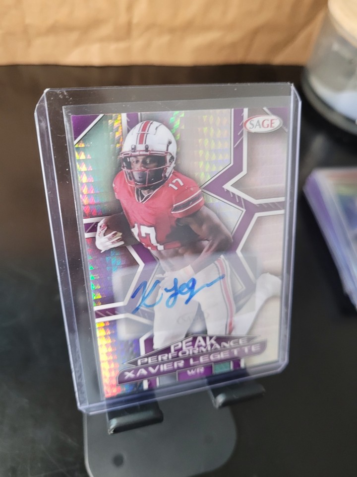 XAVIER LEGETTE 2024 SAGE Peak Performance Rookie Auto HYPER (PURPLE ...