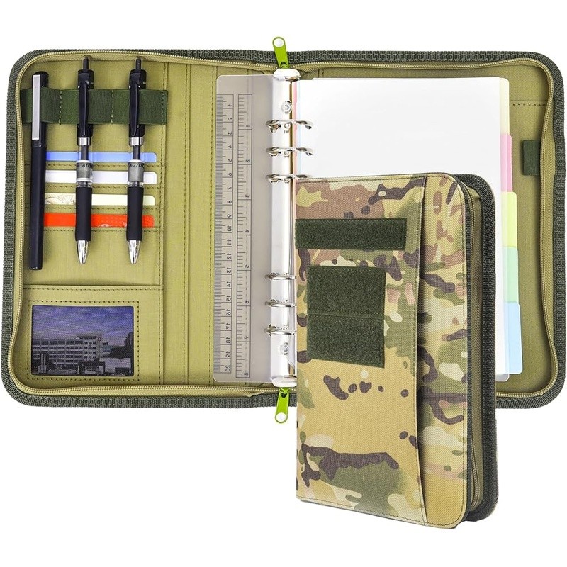 Military Tactical Binder Portfolio W/ 90 Sheets Zippered Organizer ...