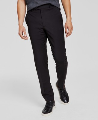Calvin Klein Men's Black Skinny-Fit Infinite Stretch Suit Pants Size ...