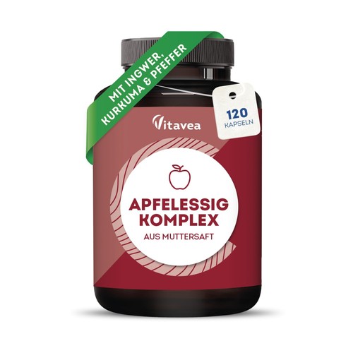 Apfelessig Kapseln 1500 mg aus Muttersaft – Komplex mit Ingwer Kurkuma ...