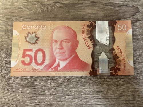 Canada $50 dollars polymer Circulated banknote. Fifty Canadian dollars ...