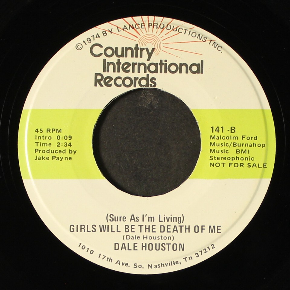 DALE HOUSTON: the greatest hurt / girls will be the death of me COUNTRY ...
