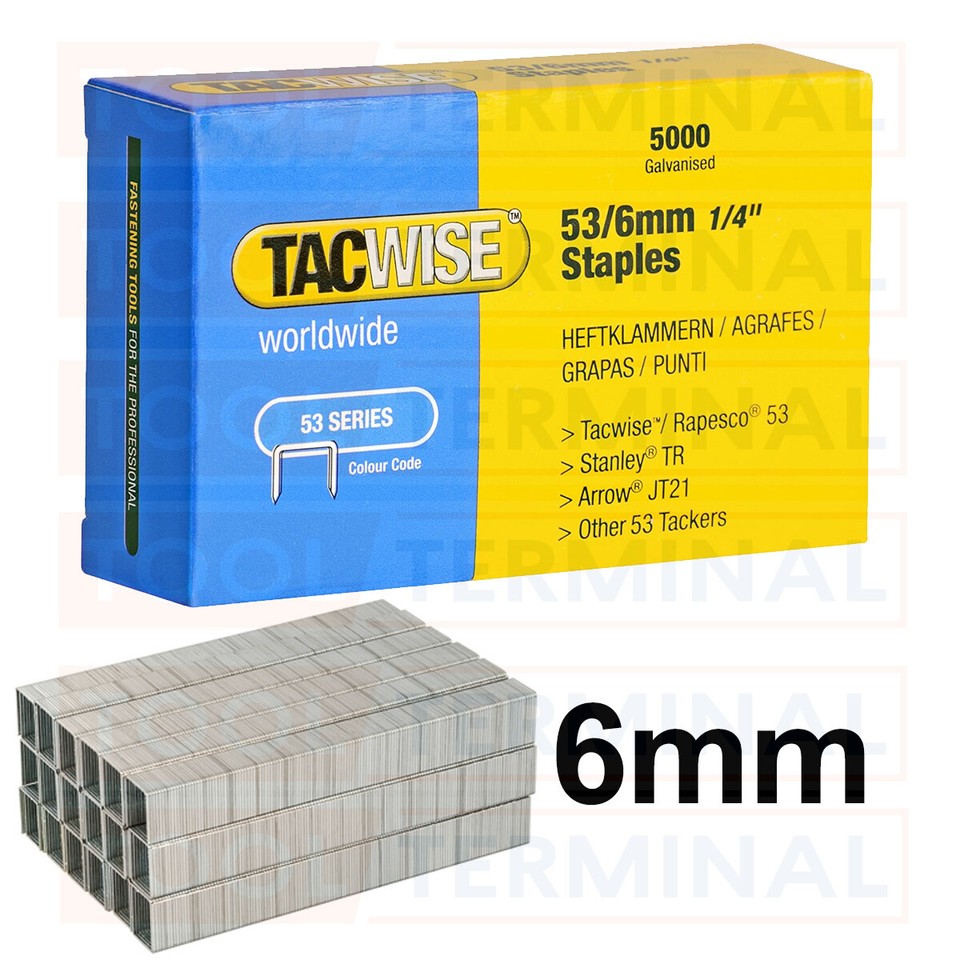 Tacwise Staples 6 8 10 12 14mm Type 53 Series fit Stanley TRA TR45 ...
