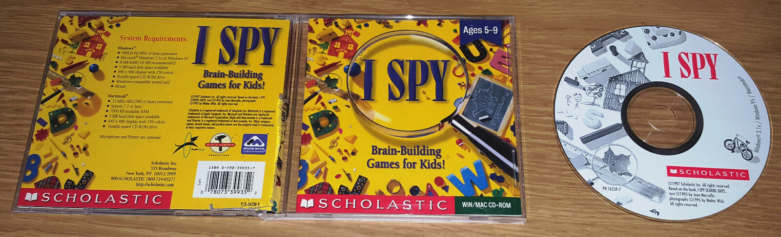 Scholastic I-Spy PC/Computer Software Ages 5-9 Search 1997 Brain ...