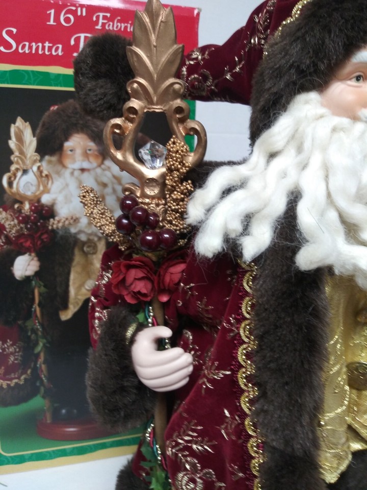 Yuletide Traditions Santa Claus Figure On Wood Base 16" ,wood base | eBay