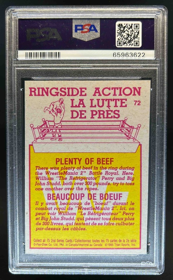 1985 O-Pee-Chee WWF William Perry Plenty Of Beef Auto Autograph PSA ...