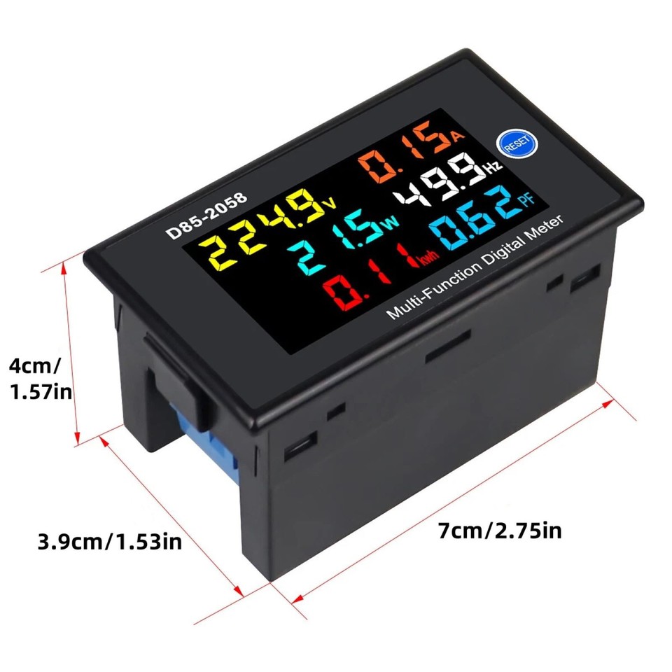 1PCS Digital LCD AC Panel Meter Assembly Kit With 0.00-1.00PF Power ...