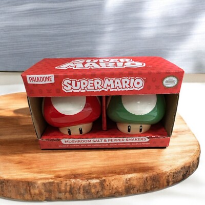 NINTENDO Super Mario Mushroom Salt and Pepper Shakers NEW | eBay