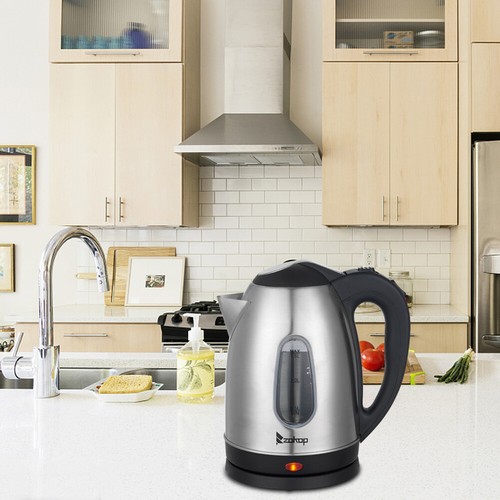 Double Wall Stainless Steel Electric Water Kettles Tea Coffee Pot 1200W ...