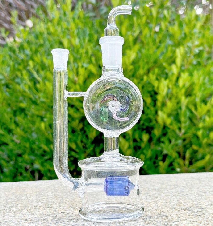 5.9'' Glass Bong Mini Windmill Spin Recycler Hookah Tornado Water Pipe ...