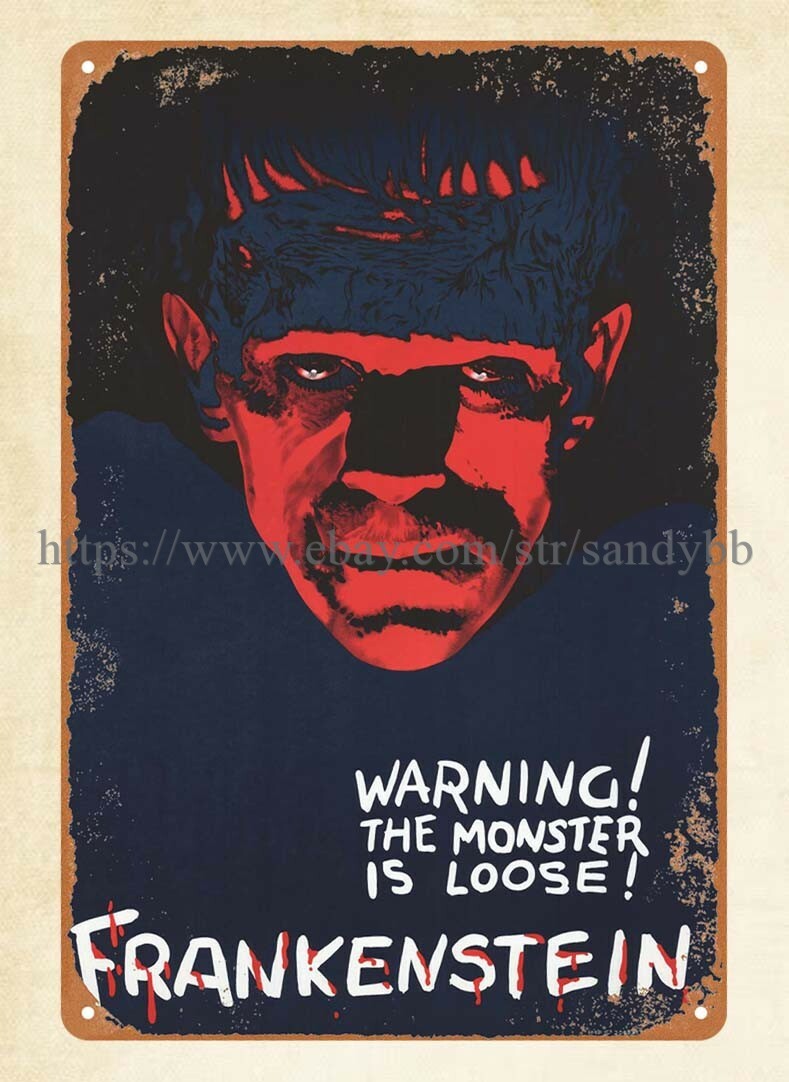 tin signs cheap Frankenstein Boris Karloff horror movie poster metal ...
