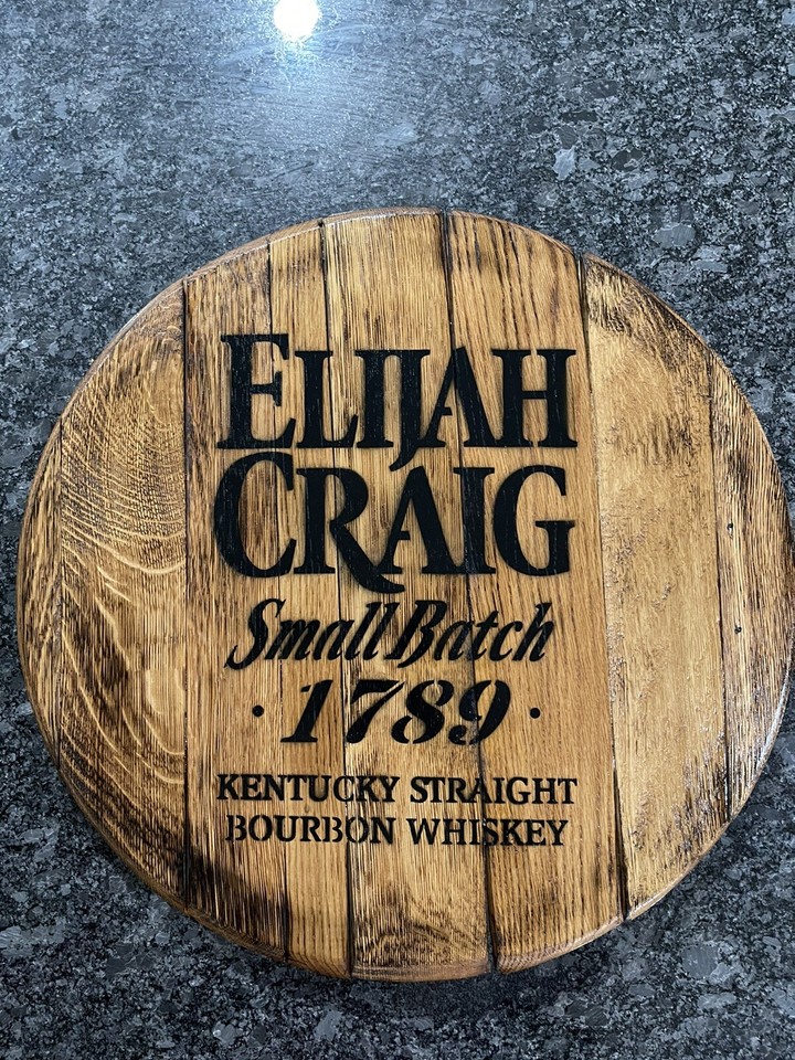 Elijah Craig Logo Bourbon Barrel Head. Rec. Kentucky Bourbon Whiskey ...