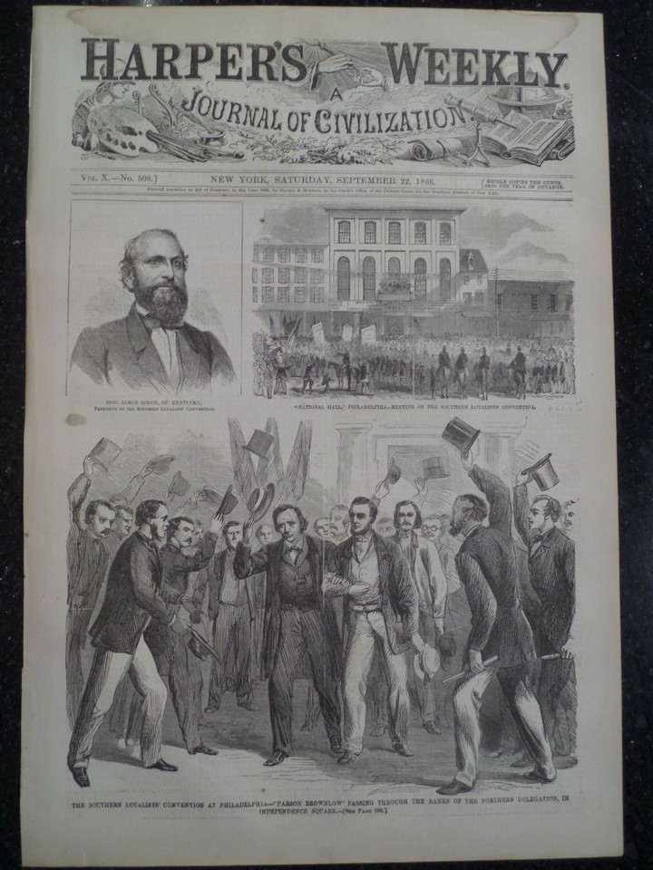 Southern Loyalist Unionists Convention Philadelphia 1866 Harper’s ...