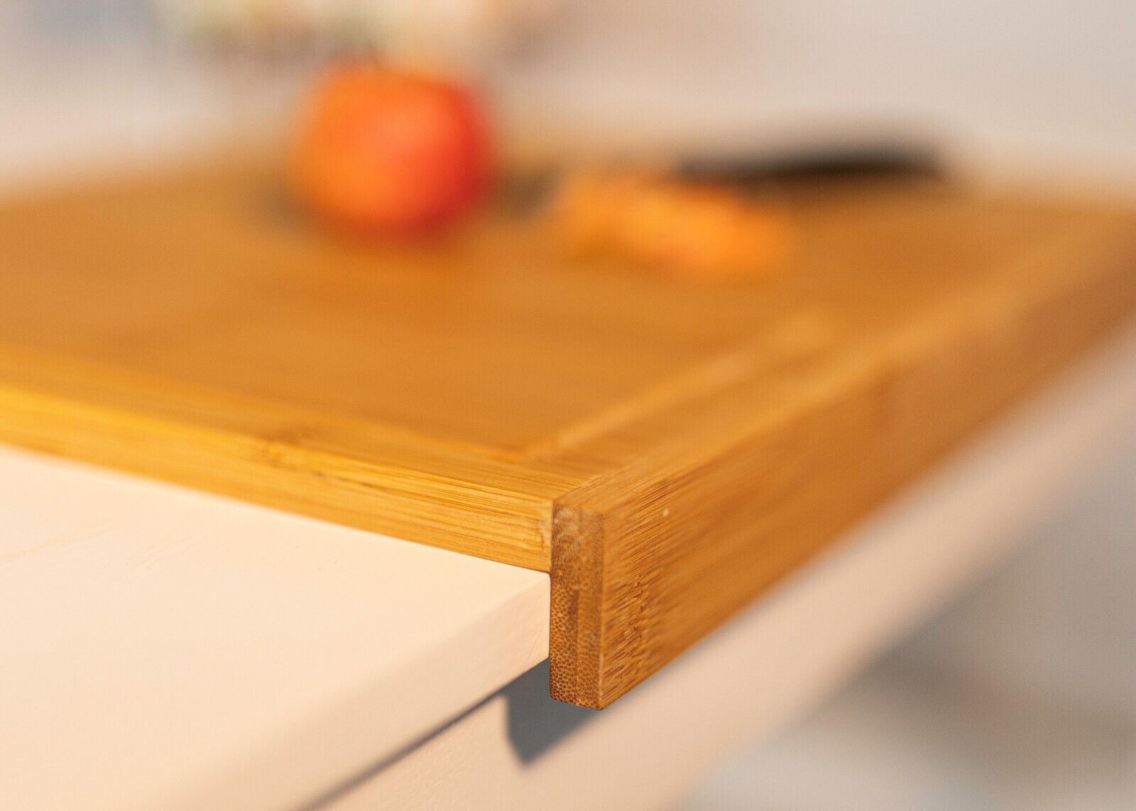 Wooden Chopping Board Counter Edge Kitchen Cutting Serving Tray Secure ...