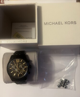 Michael Kors MK8603 Men's Lexington Black Stainless Steel Watch - Needs ...