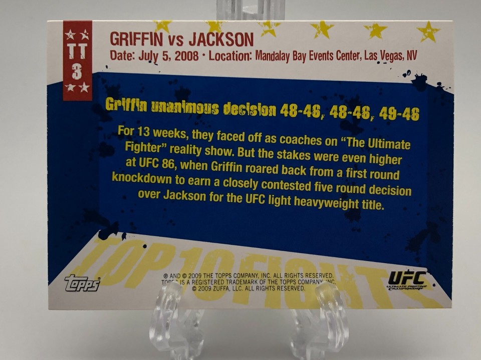 2009 Topps Forrest Griffin Vs Quinton Rampage Jackson ROUND 1 | eBay
