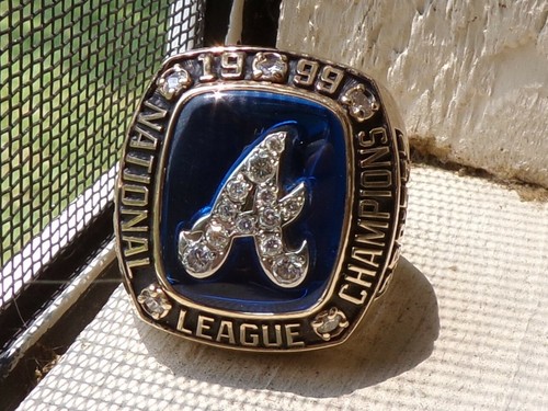 AUTHENTIC 1999 ATLANTA BRAVES NATIONAL LEAGUE CHAMPIONSHIP RING 10K ...