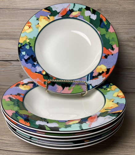 Christopher Stuart Optima Van Gogh Rimmed Soup Bowls 9.5" Set of 6 ...