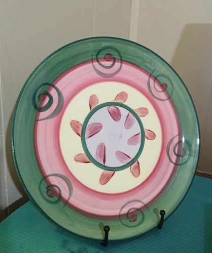 Gail Pittman vintage 10" Hand Painted Pottery Dinner Plate collectible ...