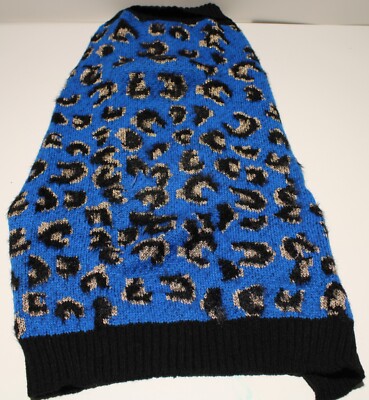 Kyeese Wear Dog Sweater Knit Golden Thread Leopard Turtle Neck 20" Back ...