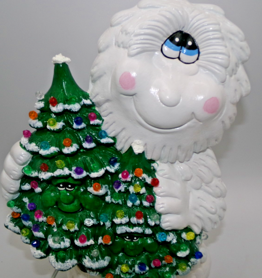 Vintage Retro style Tree Hugger Abominable Snowman Yeti Two Trees ...