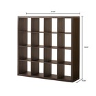 Dark Brown Wooden 16 Cube Bookcase Storage Organizer Office Shelving ...