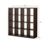 Dark Brown Wooden 16 Cube Bookcase Storage Organizer Office Shelving ...