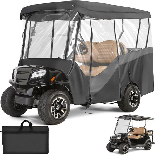 Golf Cart Enclosure 4 Passenger Golf Cart Rain Cover 600D Clear PVC ...