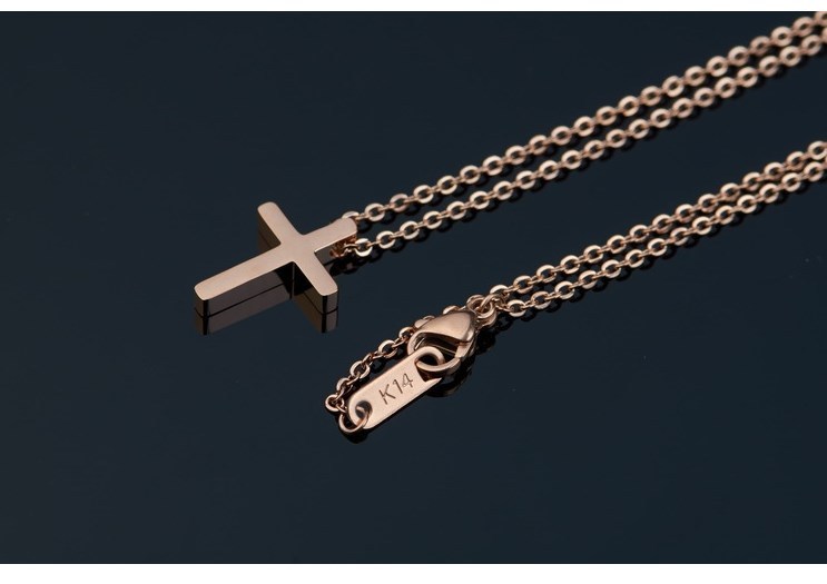 Women Stainless Steel Silver Box Link Chain Necklace Simple Cross ...