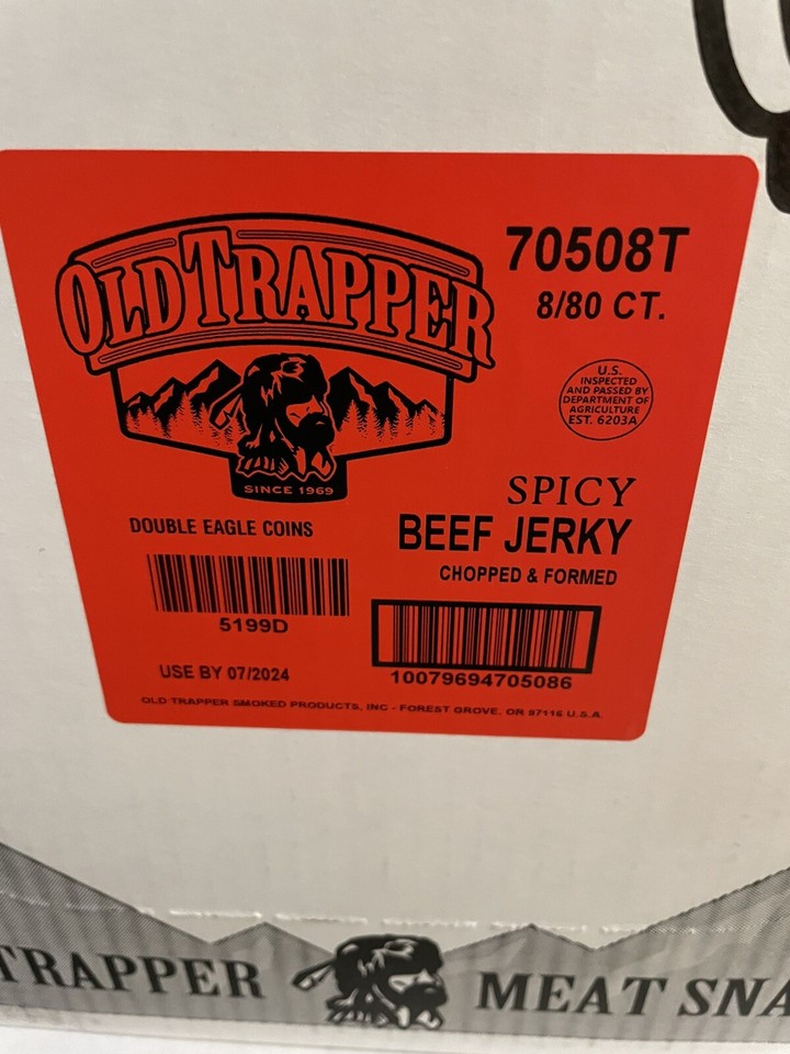 Old Trapper BEEF JERKY ROUNDS 80 ct Hot & Spicy REFILL 1.3 Pounds Case ...