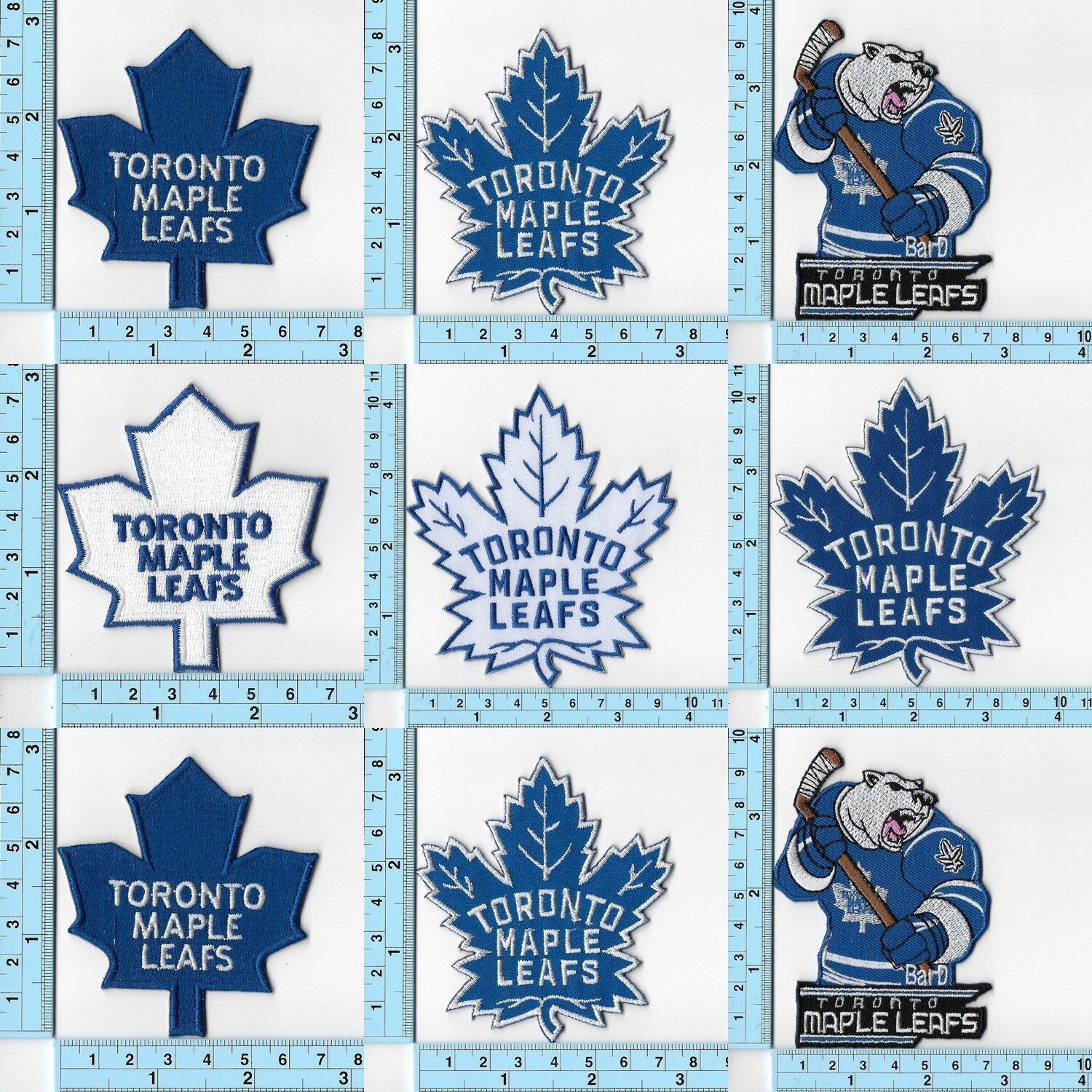Lot SET Of 9 Toronto Maple Leafs NHL Iron on Patches Embroidered Emblem ...