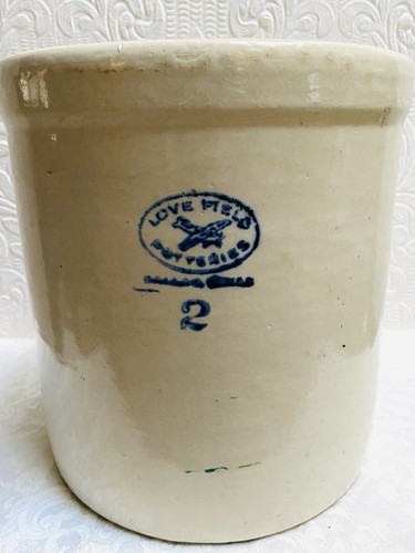 Rare Vintage Stoneware Love Field Potteries Airplane 2 Gallon Crock | eBay