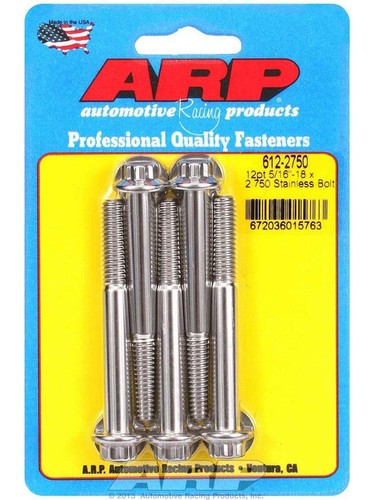 ARP Bolt Kit 12PT 5/16-18x2.750 UHL w/ 3/8 Socket Stainless 5pk (612 ...