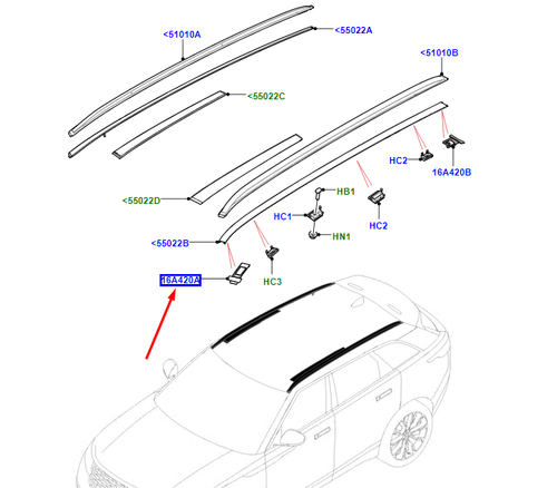 LR RANGE ROVER VELAR L560 Roof Rack Front Right End Cap LR093951 NEW ...
