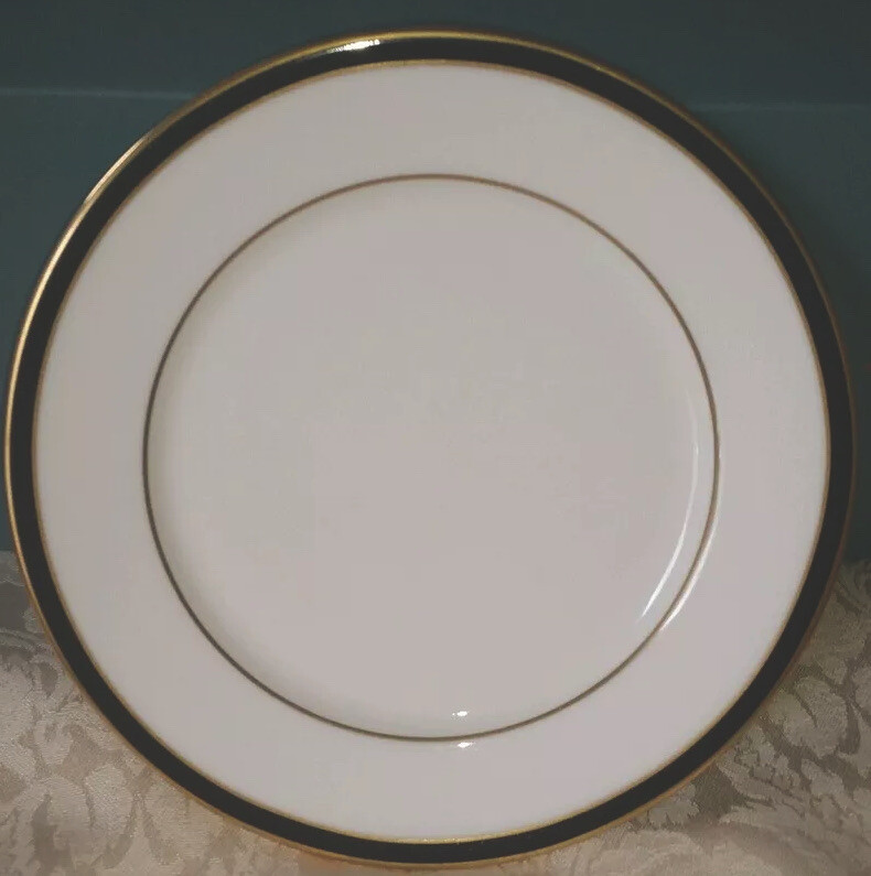 Lenox Debut Collection Kristy 6 1/2" Bread and Butter Plate White Black ...