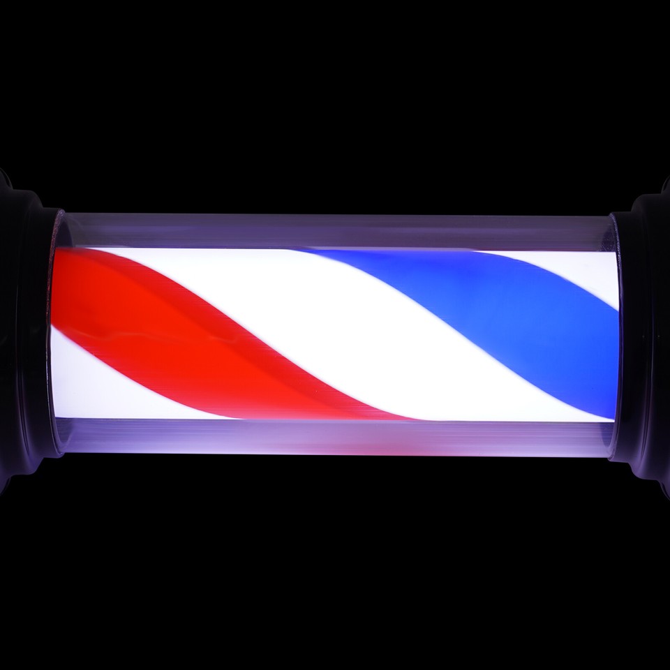 4W Barber Pole LED Light Outside Barber Shop Rotating Light Sign Wall ...
