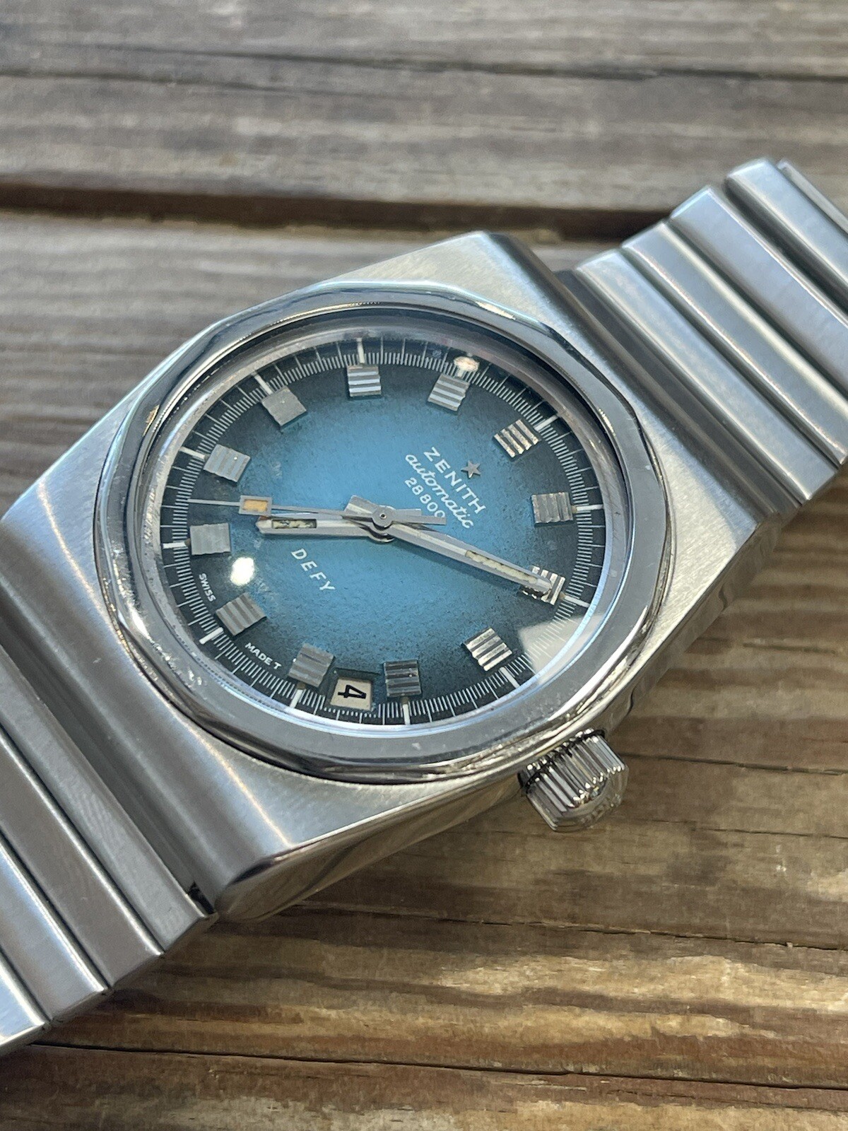 Vintage Zenith Defy Blue fume Sunburst Dial a7682 Automatic Watch | eBay