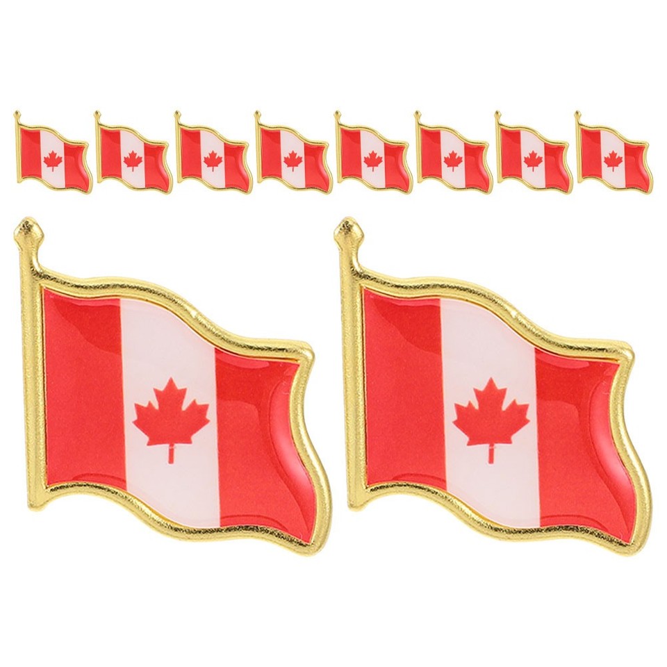 10 Pcs Patriotic Lapel Pin Metal Flag Pins Collar Badge Canada Day ...