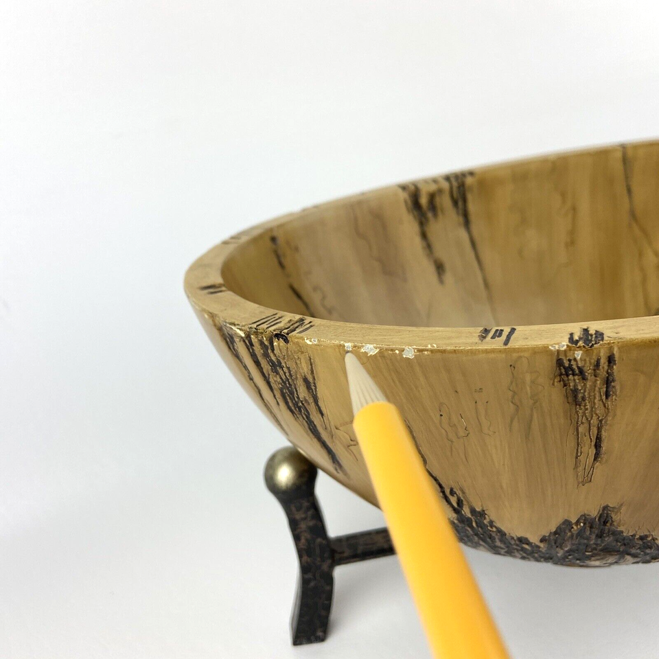 Carolyn Kinder Collection Resin Cypress Wood Oval Bowl Metal Stand ...