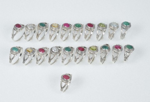 Wholesale 21PC 925 Solid Sterling Silver Simulated Ruby Emerald Ring Lot B | eBay